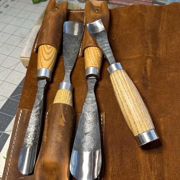 3-piece Rounded Wood Carving Gouge Set – Hand-forged Carbon Steel ...