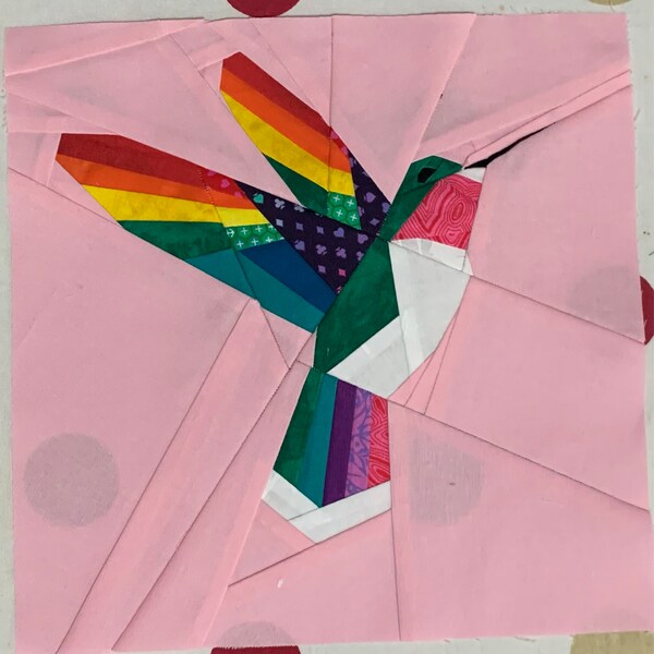 Hummingbird Foundation Paper Pieced Pattern - FPP Rainbow Mini Quilt - Etsy
