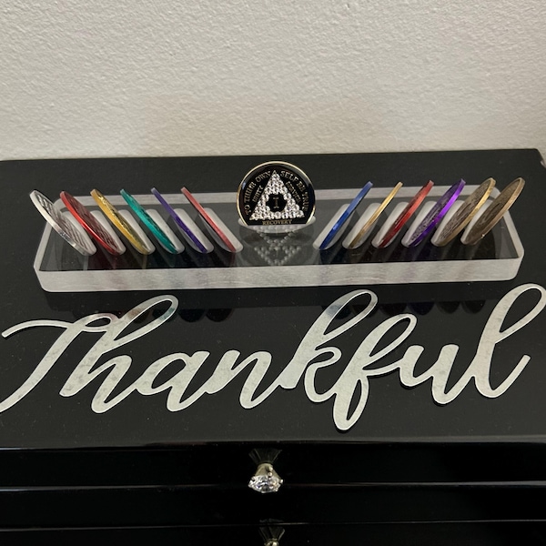 Sobriety Gift, Gift for Sponsor Sponsee, AA Chip Holder Tray, AA Coin ...