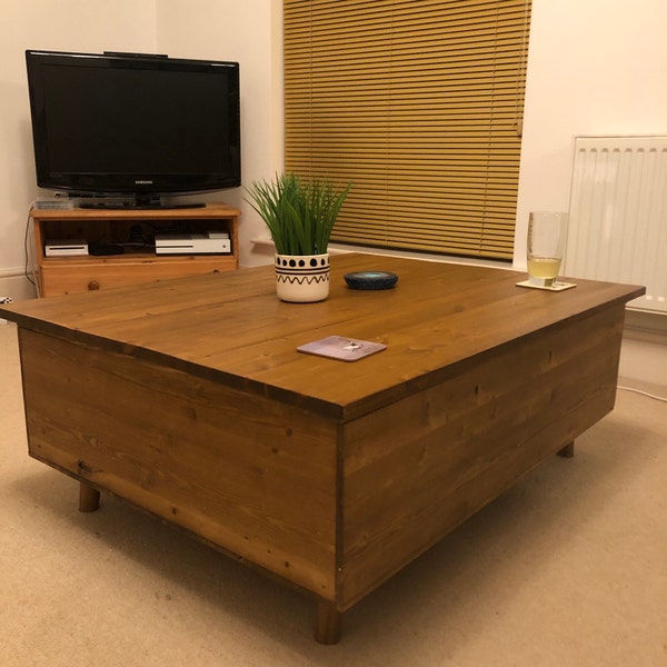 Handmade Large Coffee Table, Trunk, Chest, Toy Box, Storage Holder ...