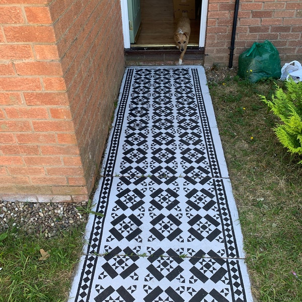 Chelsea Tile Pattern Stencil, Revamp Old Tiles, Slabs and Floors Using ...