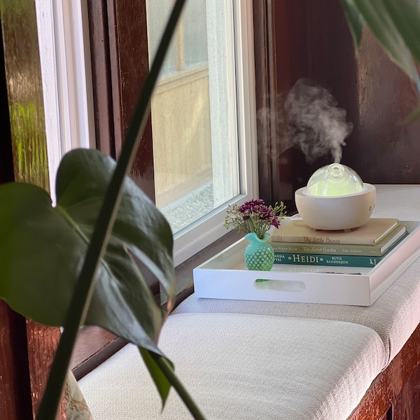 Luna | Glass Dome & White Speckled Concrete Diffuser | Essential Oil ...