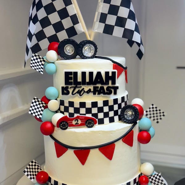 Race Car | Race Car Cake Topper | Cars Fan Birthday | Two Fast Topper ...