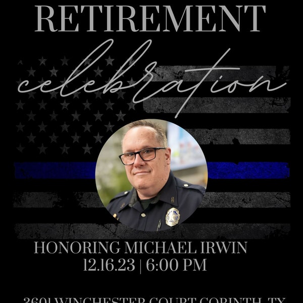 Personalized Police Retirement Invitation Template, Retirement Party ...