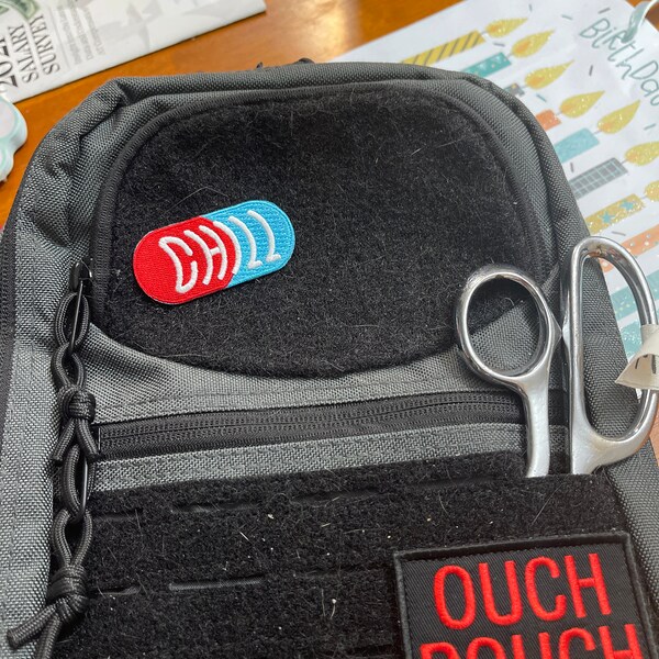 Chill Pill Embroidered Iron-on Patch - Etsy