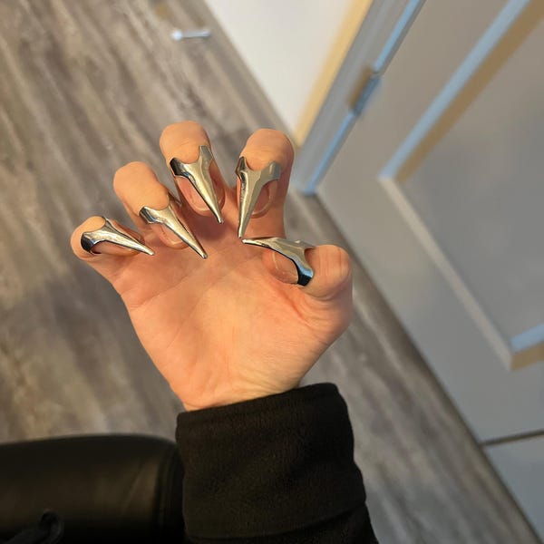 Gothic Nail Claws, Finger Claws, Punk Style Finger Ring, Gothic Jewelry ...