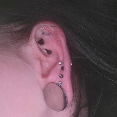 16G Opalite Three Dragon Eyebrow Ring/rook Barbell/eyebrow Curved ...