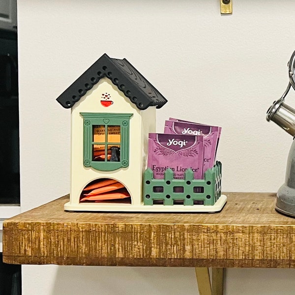 Tea Bags Organizer, Cute Little Tea Bag House Box Dispenser for Tea ...