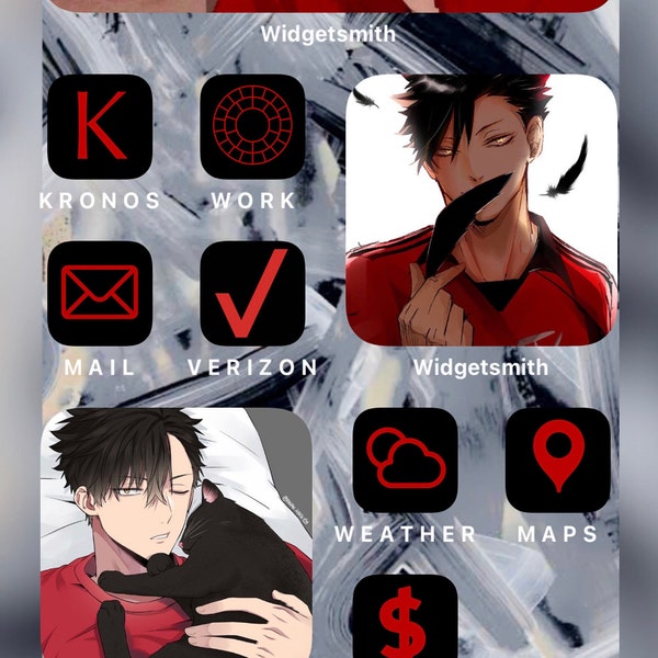 Red and Black App Icons | Phone Theme, Widgets (digital Download) - Etsy