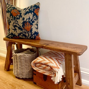 Narrow Rustic Wooden Milking Stool/ Bench - Etsy UK