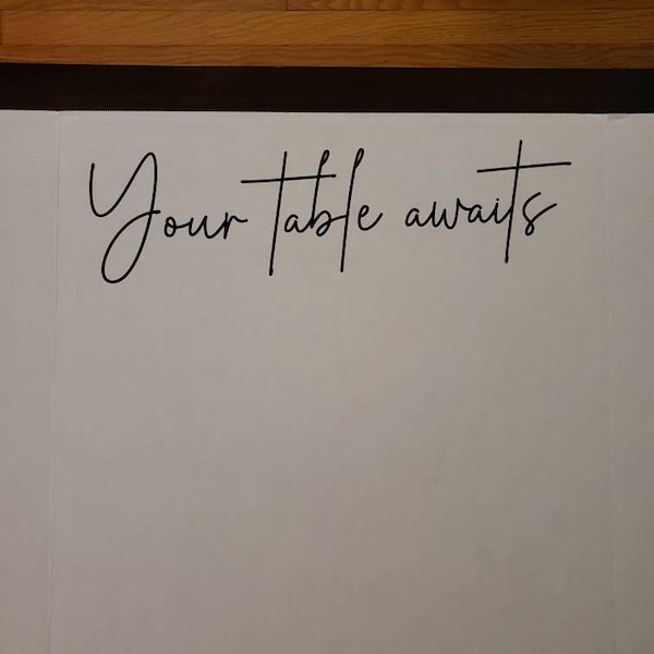 Seating Chart Sign Transferable Vinyl Decal - Your Table Awaits - Etsy