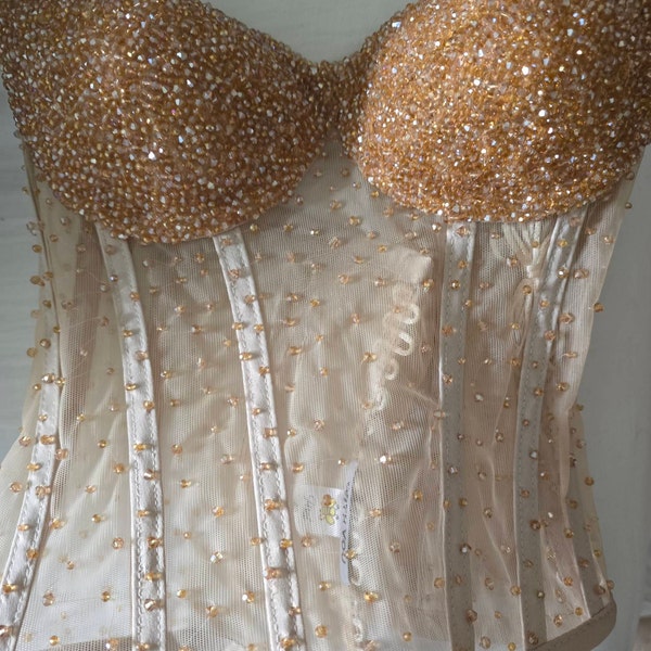 Crystal Bustier Top | Handmade Bustier | Rhinestone Bustier | Bustier ...