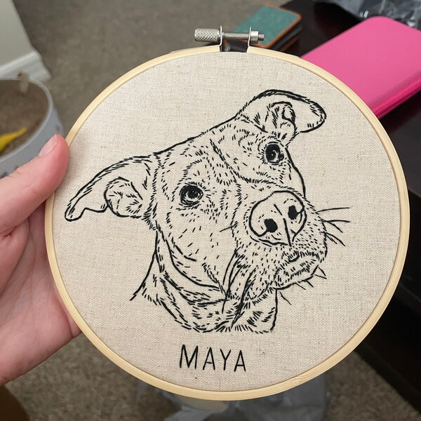 Custom Hand Embroidery Kit Stitch Your Pet Custom Embroidered Pet ...