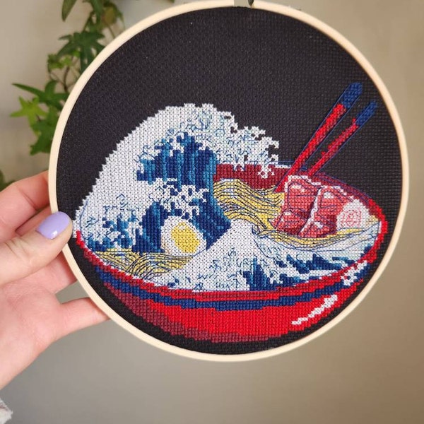 Ramen Cross Stitch Pattern PDF - Digital Download – the Great wave off ...