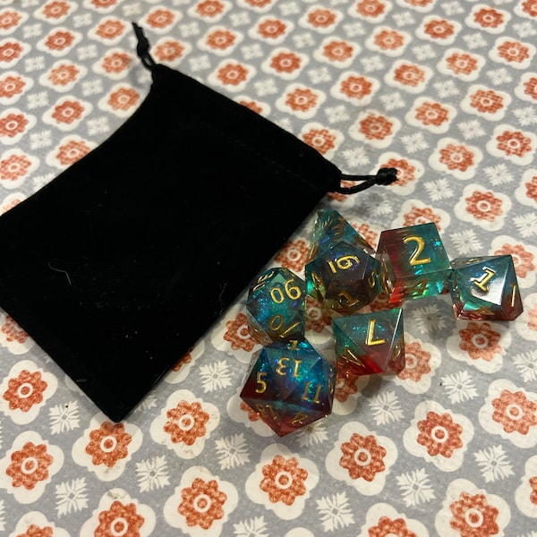 Demon's Blood DND D6, D20 Dice, Red Sharp Edge D&D Dice Set, Dungeons ...