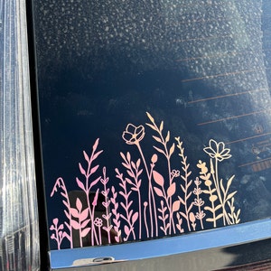 Wildflower Decal, Boho Car Decal, Flower Car Decal, Plant Lover Decal ...