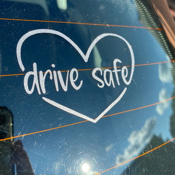 Drive Safe Car Decal, Rear View Mirror Decal, Heart Decal, Side View ...