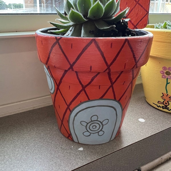 Spongebob Pineapple House Hand-painted Terracotta Pot|indoor Planter ...