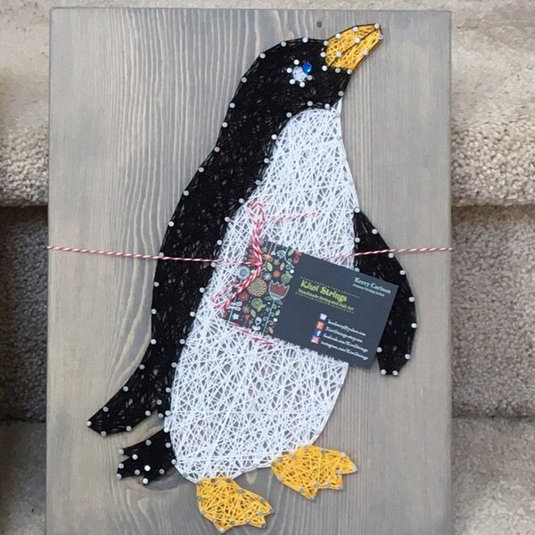 Penguin String Art, Animal Decor, Made to Order, Nursery Art, Christmas ...
