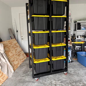 Ultimate 27-gallon Mobile Tote Storage Rack Plans | Garage Shelves ...