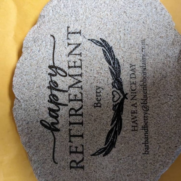 Personalized Happy Retirement Flat Garden Stone, Custom Garden Decor ...