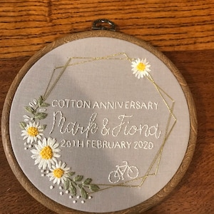 Custom Wedding Anniversary Embroidery Hoop Anniversary Gift | Etsy