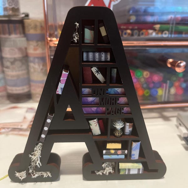 Custom Alphabet Initial Book Lover Miniature Bookshelf - Great Gift for ...