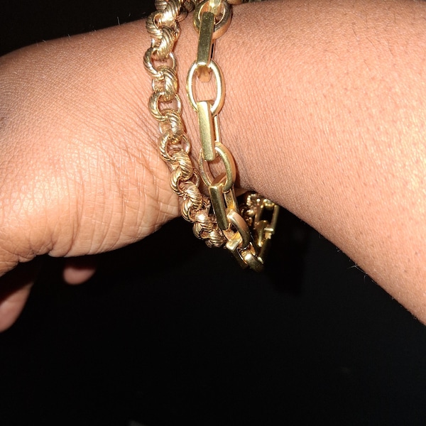 24k Shiny Gold Plated Faceted Chain, Strong Curb Chain, Faceted Curb ...