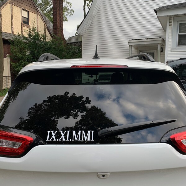 Custom Roman Numeral Date Vinyl Decal Sticker Car Truck Laptop Wedding ...