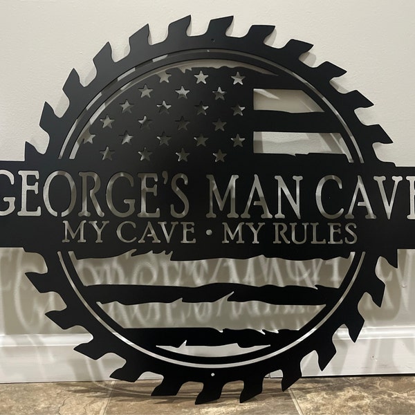 Custom American Flag Workshop Sign | Metal Shop Sign | Free Shipping ...