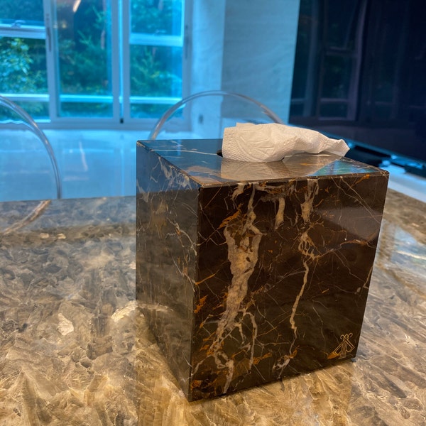 Marble Tissue Box Cover, Rectangular Marble Tissue Box, Handcrafted ...