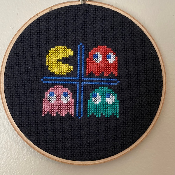 Pac Man - Cross Stitch Pattern - Retro Game Embroidery Chart - Digital ...