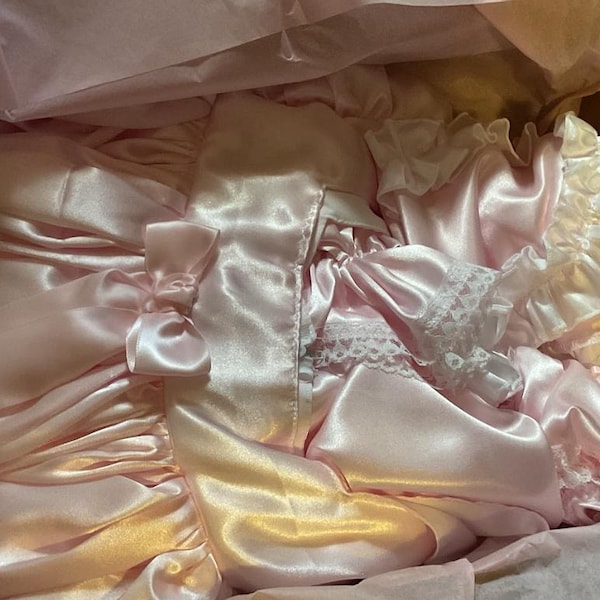 Adult Baby Sissy Cream Pvc Diaper Cover Satin Lined Knickers Optional ...