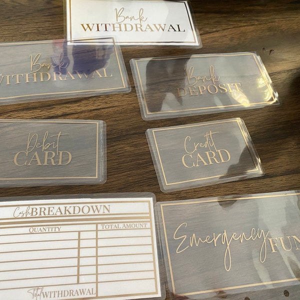 FOILED Mercury Glass Cash Envelope Set Set of 5 Cash Envelopes Sinking ...