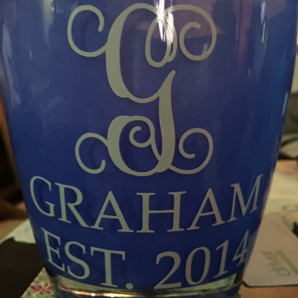 Last Name Decal Sticker With Monogram - Etsy