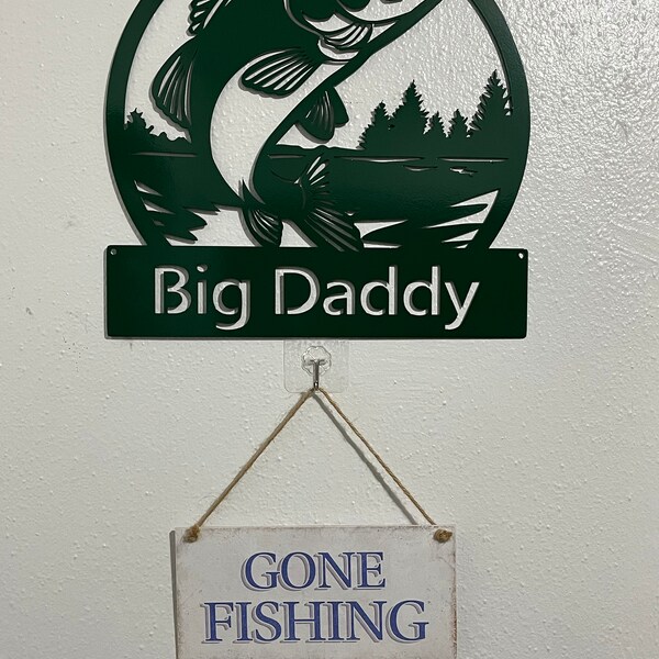 Custom Bass Fish Metal Monogram, Bass Fishing, Custom Name Sign ...