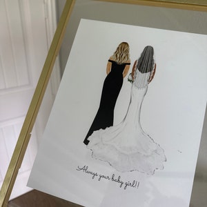 Personalized Bride and Parents Portrait Art DIGITAL Mother & - Etsy