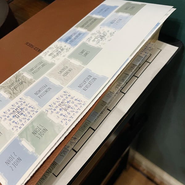 Glossy Vinyl Bible Tabs With Placement Guide for Bible Study - Etsy