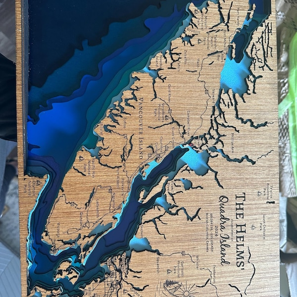 Shuswap Lakes Bathymetric Wood Map - Etsy