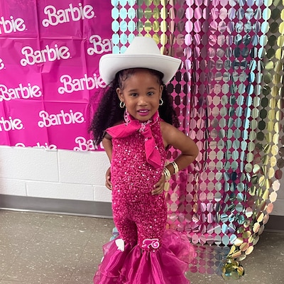 Peach Jumpsuit With Skirt Pageant Runway Outfit Girls Neoprene Jumpsuit ...