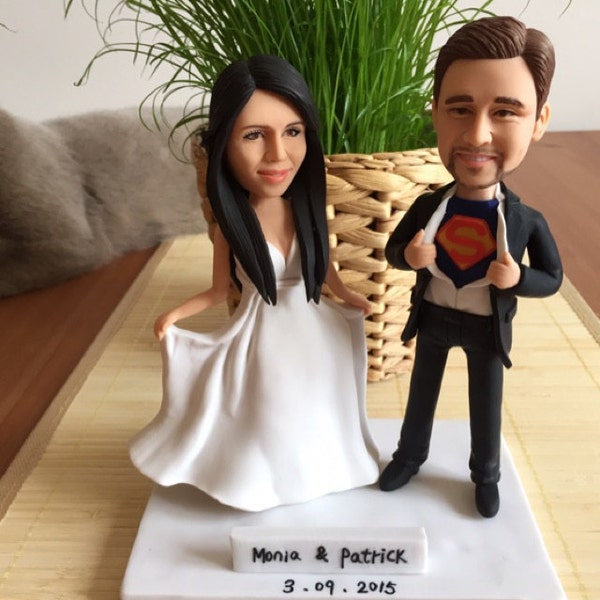 Bespoke Personalised Wedding Cake Topper With a Background (free ...