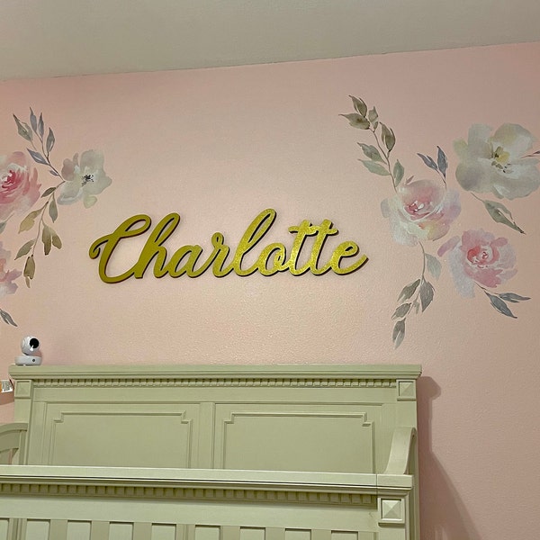 DELANEY Single FLOWERS Blush Pink Nursery Flower Décor Removable Wall ...