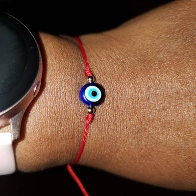 Blue Evil Eye Red String Adjustable Bracelet Unisex Adult baby Good ...