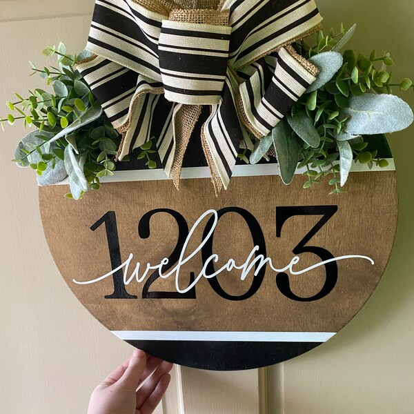Front Door Decor | Welcome Sign | Address Sign | Year Round Wreath ...