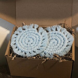 Mini Macrame Car Coasters - Etsy