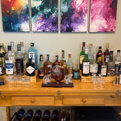 Rustic Murphy Bar Table Drop Down Table Dry Bar Murphy Desk Hidden ...