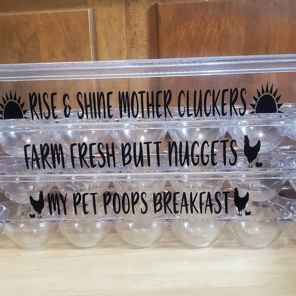 Egg Carton Decal Stickers, Reusable Egg Holder Labels, Farm Fresh Butt ...