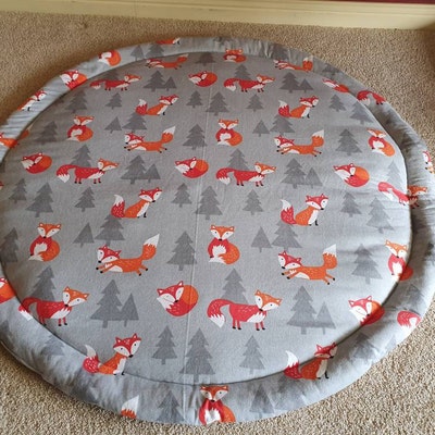 ON SALE Fox in the Woods Deer and Dot Baby Roundies Round Rug Tummy ...