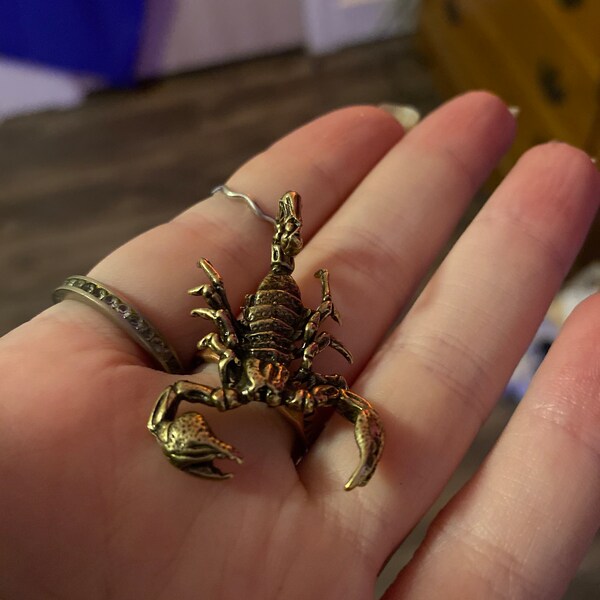 Scorpion Figurine Handmade Brass Miniature Collectible Small Animal ...