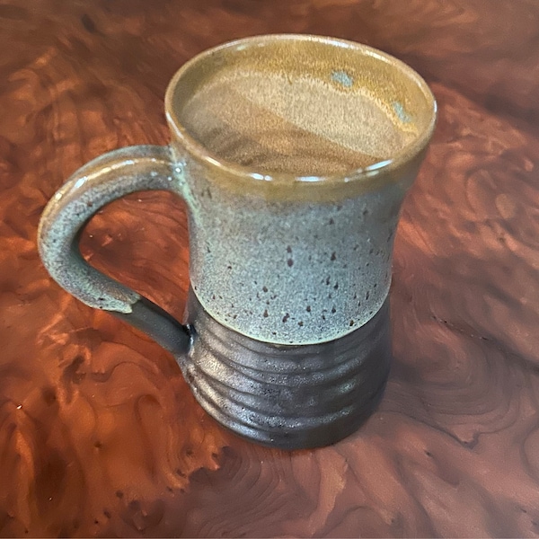 Turquoise Coffee Mug With Carved Texture, Handmade Mug - Etsy
